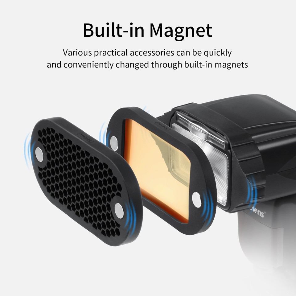Selens Magnetic Flash Modifier Bounce Diffuser Grip Snoot Colours Gel ...