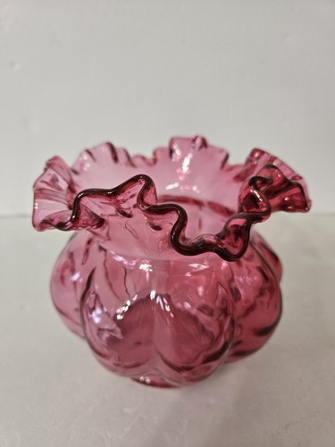 Fenton cranberry diamond optic ruby (overlay) GLASS 5" Flower Vase | eBay