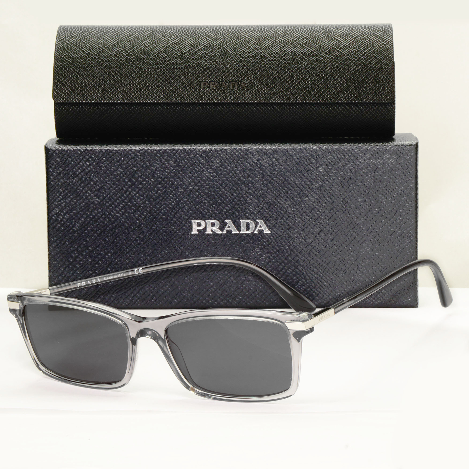 Prada Sunglasses Transparent Grey Crystal Black PR03Y… - Gem