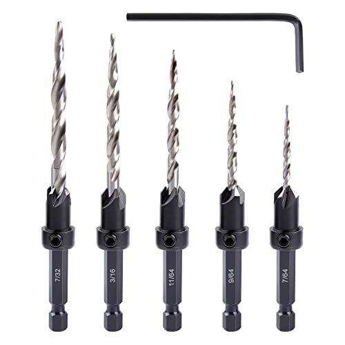Wood Countersink Drill Bit Set 5pcs Countersink Drill Bit 4 6 8 10 12 ...