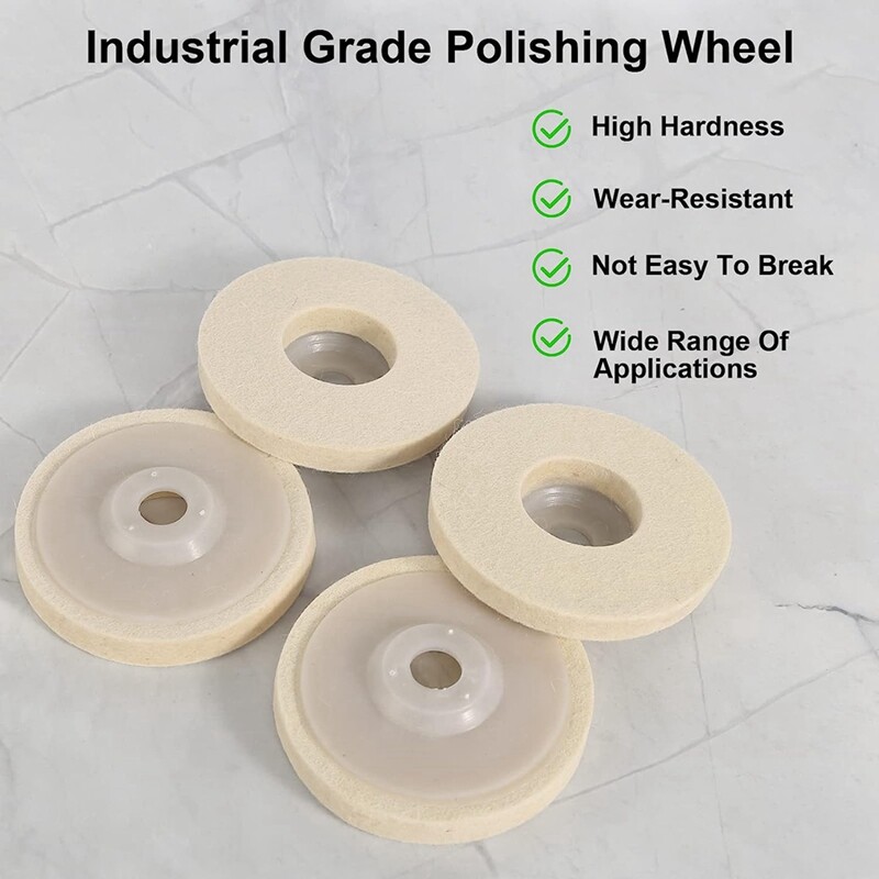 Pack Of 8 Angle Grinder Wool Buffing Disc, 100Mm Wool Buffing ...