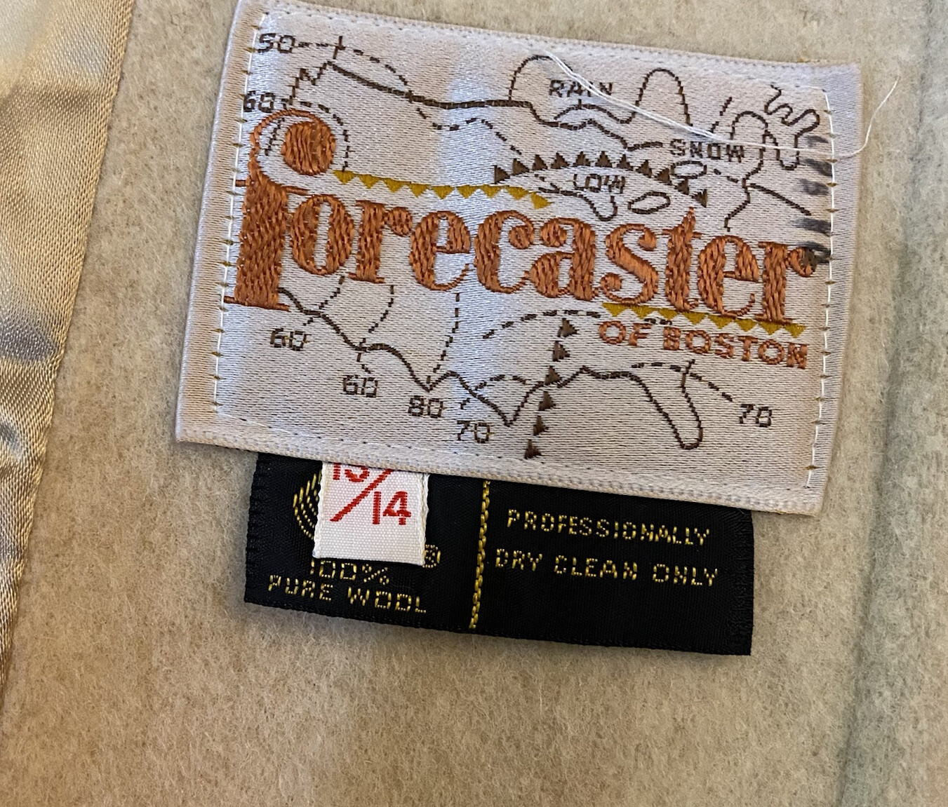 Forecaster Women Size 14 Long Wool Dress Coat Camel Lined Slit Pockets ...