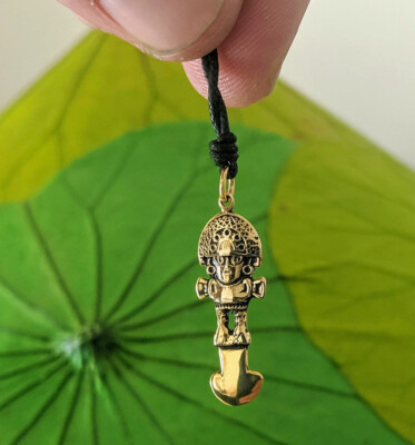 Tumi Sacrificial Peruvian Knife Golden Brass Necklace Pendant Aztec ...
