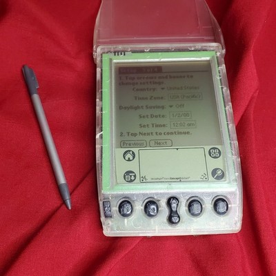 Palm IIIxe with Transparent Clear Case + Box + Manuals + Dock - Tested ...