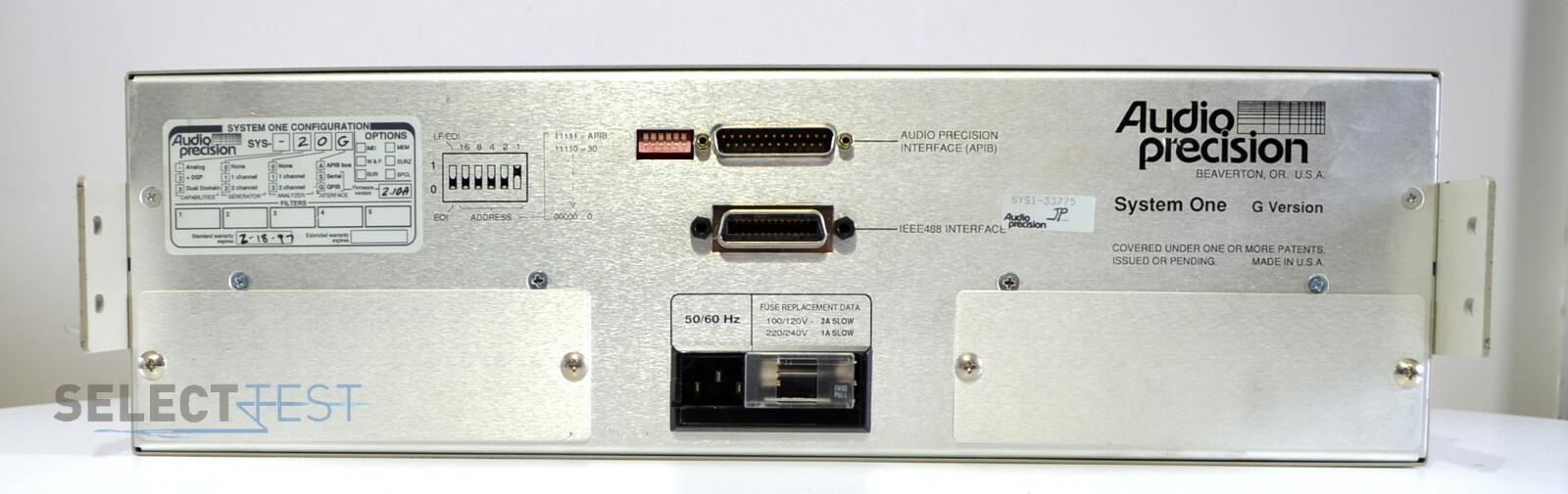 AUDIO PRECISION SYS-20G SYSTEM ONE ANALOG AUDIO TESTER, 2-CHANNEL ...