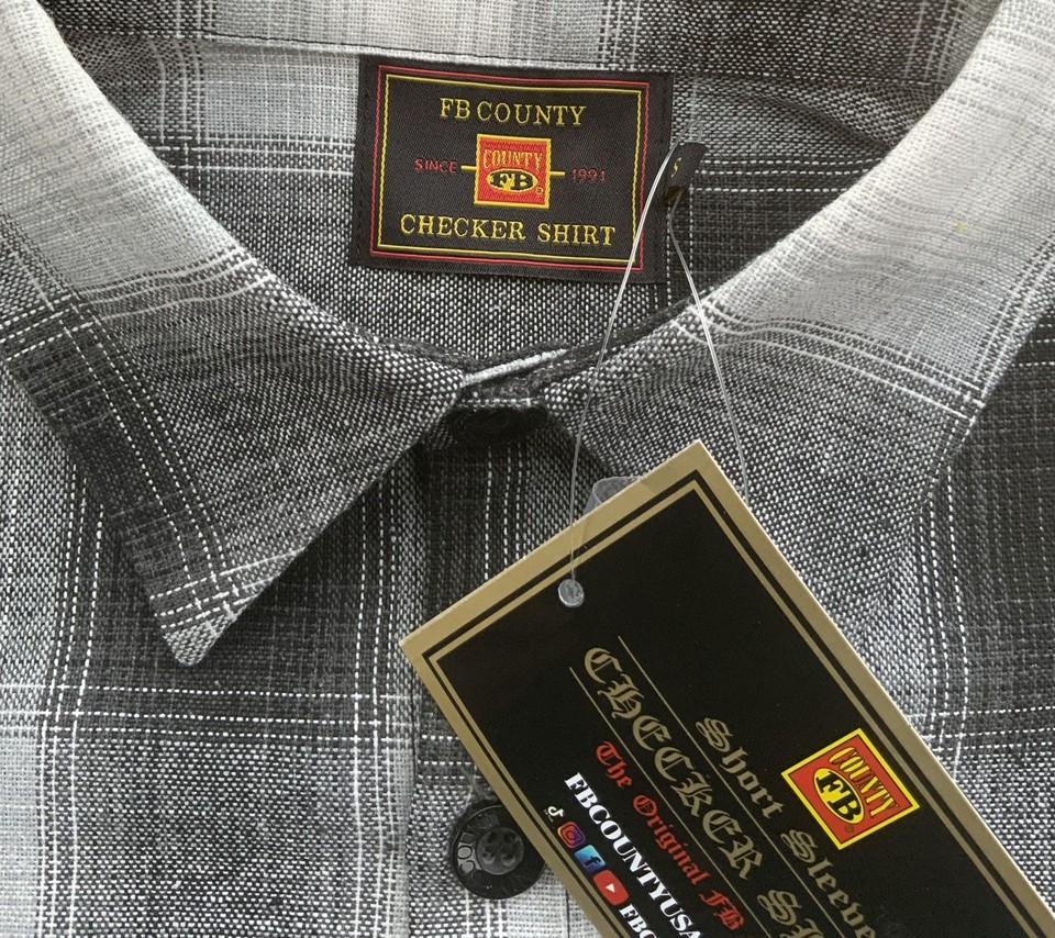 FB County Short Sleeve Plaid Checker Flannel Shirt | eBay