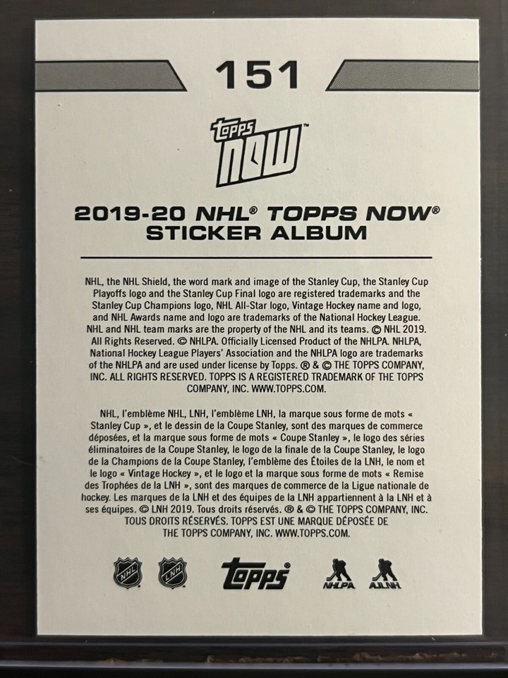 2019-20 Topps Now NHL Sticker #151 Victor Hedman Lightning David ...
