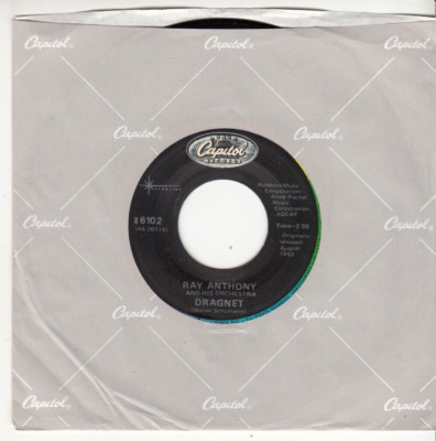 RAY ANTHONY - DRAGNET/PETER GUNN - REISSUE 45 - GREAT SHAPE | eBay