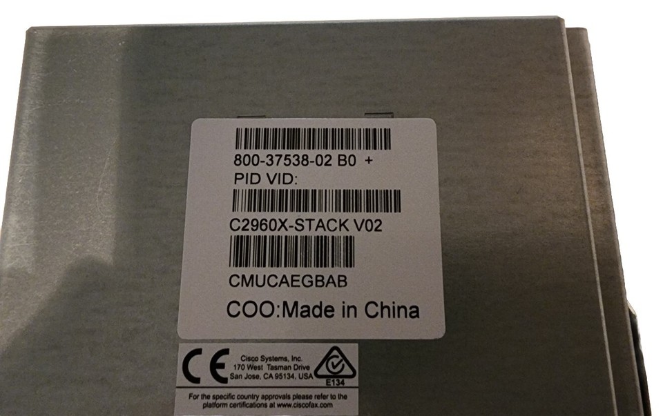 Cisco C2960X-STACK V02 Switch Module w/ 0.5m Cable 37-0891-01 * NEW ...