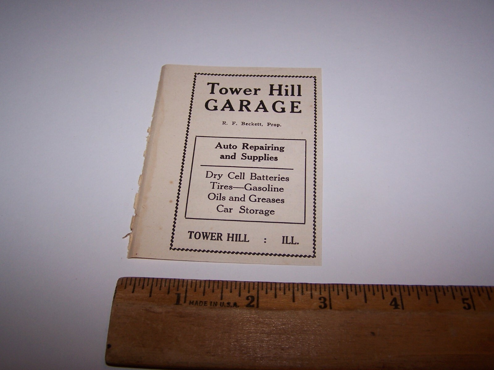 1918 TOWER HILL GARAGE - R.F. BECKETT Paper Ad TOWER HILL ILLINOIS | eBay