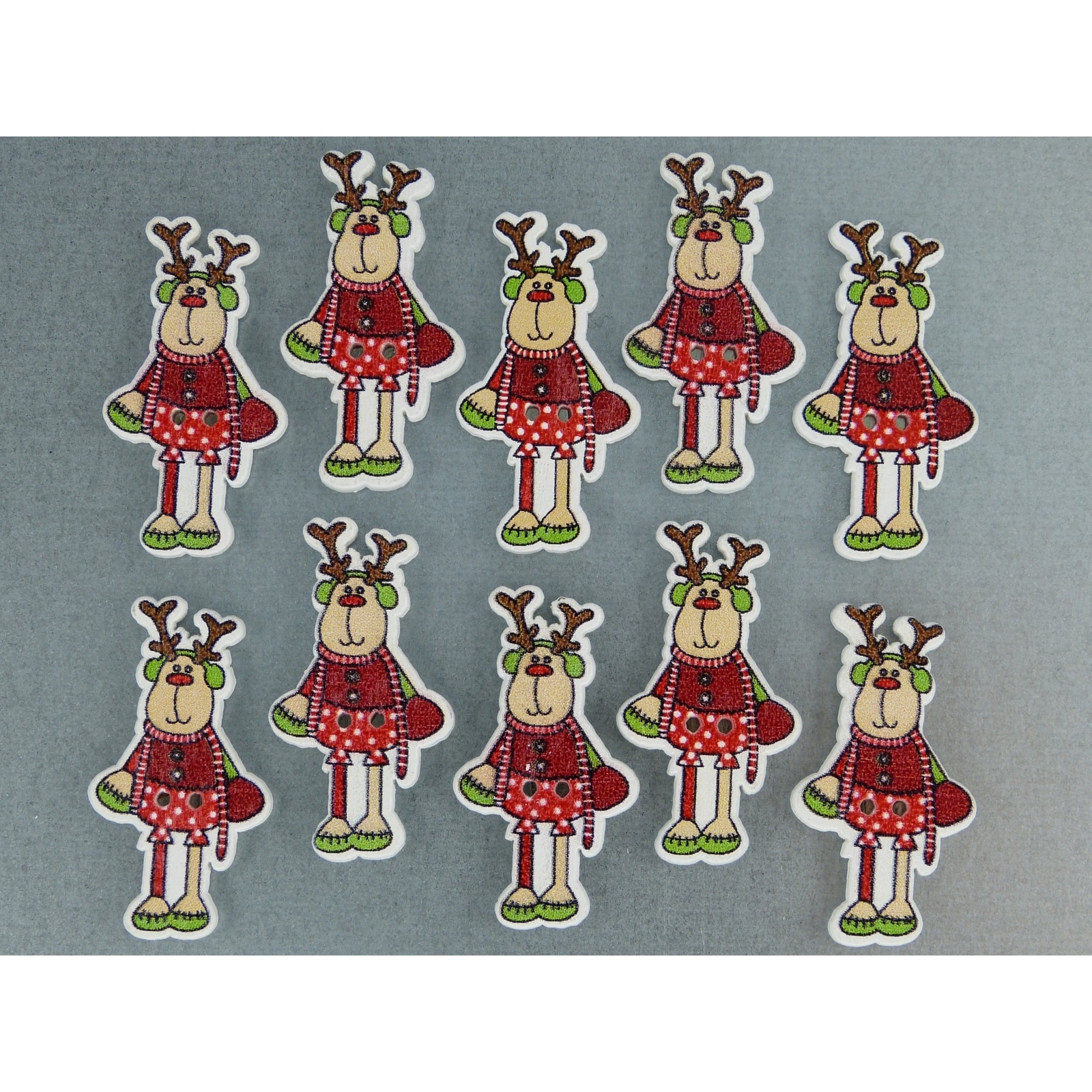 Reindeer Fridge Magnets cute strong neodymium painted wood - 4 gift ...
