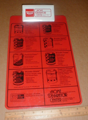 Home Decorator Center Devoe Paint Concord North Carolina VTG Clipboard ...