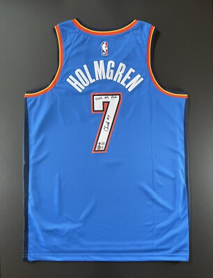 Chet Holmgren Signed OKC Thunder Nike Swingman Jersey Beckett BAS 2022 ...