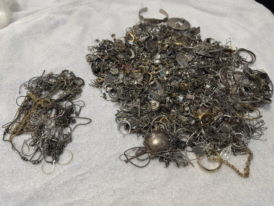 Mixed Silver Scrap Jewelry Lot 1,696 grams - CLEAN BULK SCRAP | eBay