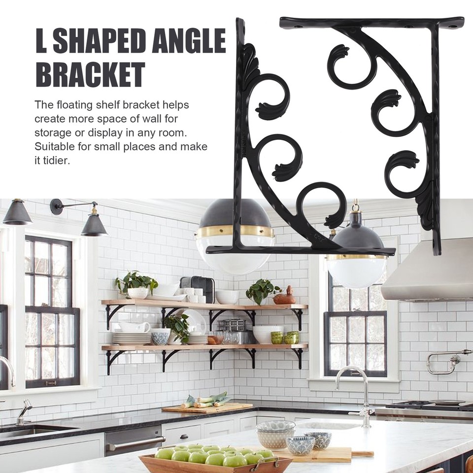 2Pcs Wall Mounted L Shaped Angle Bracket Multifuntional Brace Shelf3605 ...