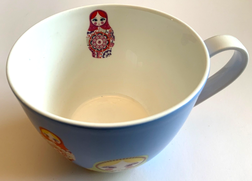 M&S Russian Dolls Large Mug Matryoshka Coffee Retro Red Pink Blue Wide ...