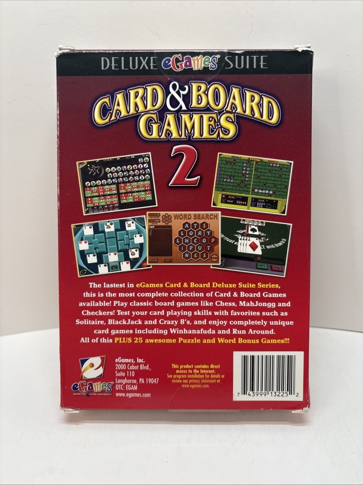 Card And Board Games 2 Set Deluxe Egames Suite PC CD-ROM 2 CD Set | eBay