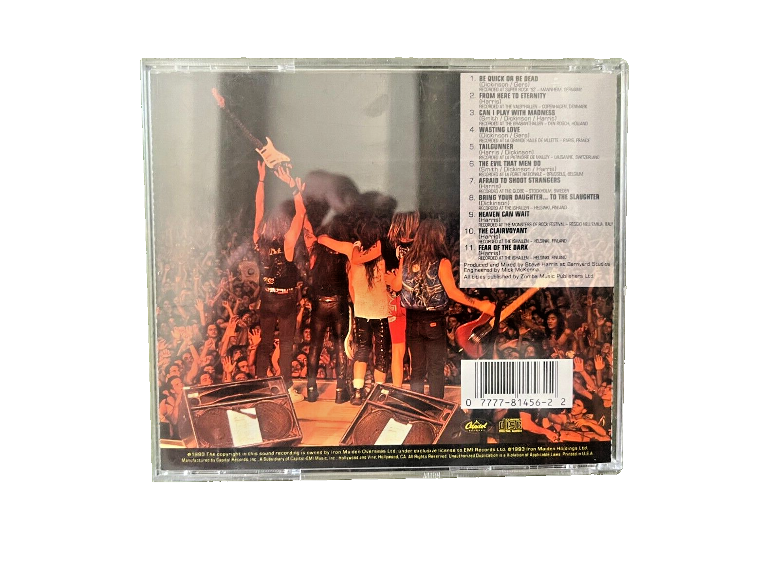 IRON MAIDEN - A Real Live One CD (Capitol Records, 1993) w/Case and ...