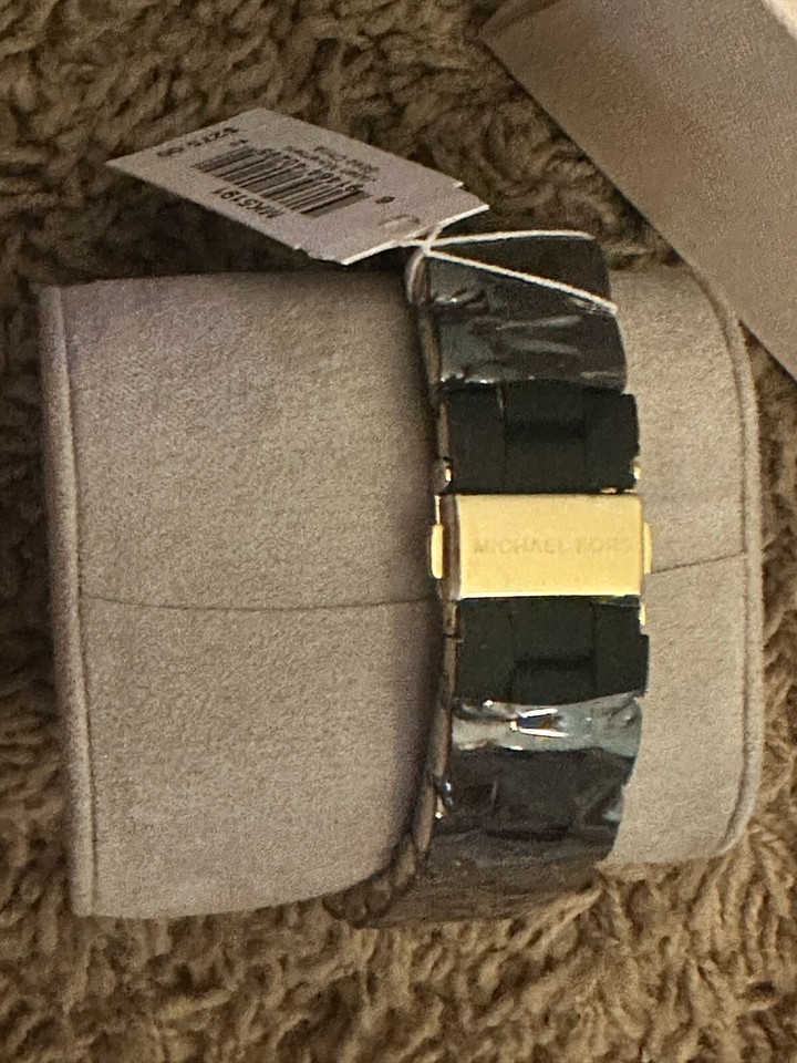 Michael Kors MK5191 Black/Gold Watch "Runway" Women's Chronograph Watch ...