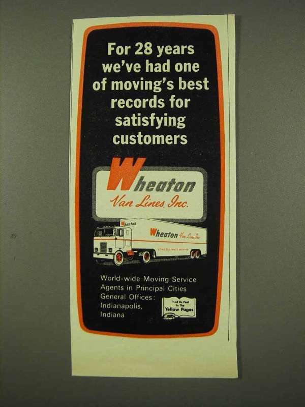 1973 Wheaton Van Lines Ad - Moving's Best Records | eBay