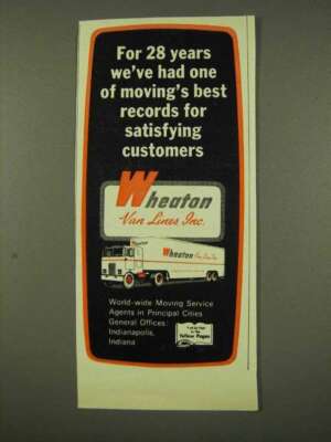 1973 Wheaton Van Lines Ad - Moving's Best Records | eBay