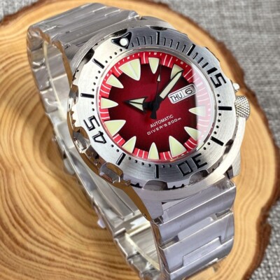42mm Tandorio Monster Red Dial NH36A Automatic Watch Mens Watch ...