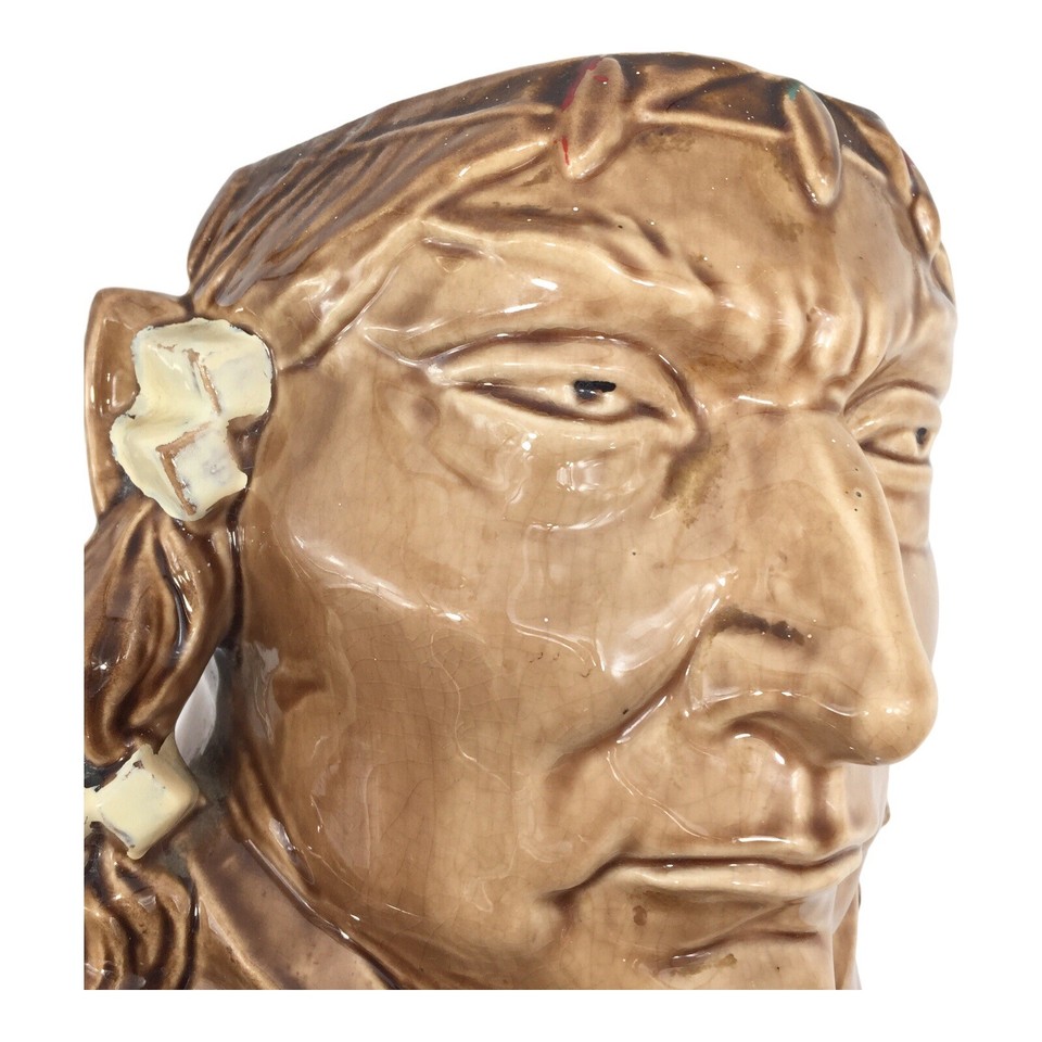 Antique McCoy Pottery USA Indian Head Native American Cookie Jar Circa ...