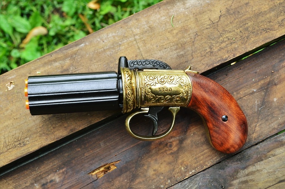 1840 Pepperbox Derringer Pistol - Civil War - Non-Firing Denix Replica ...