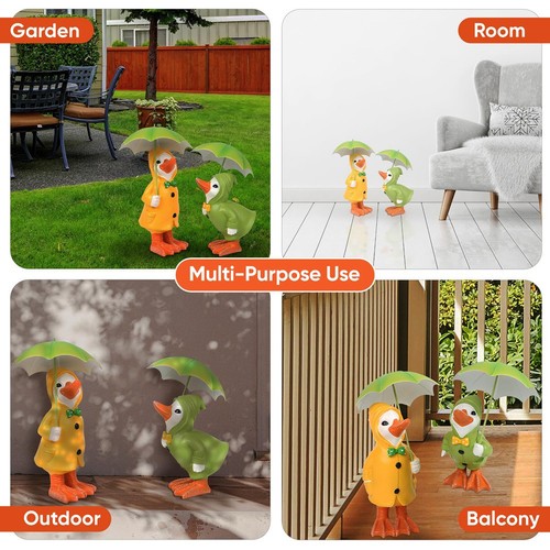 2PACK Dilly and Dally Garden Ducks with Detachable Umbrella Garden8132 ...