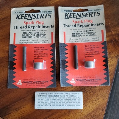 Lot of 2 Keenserts 50034 Spark Thread Repair Inserts M14 x1.25 X 1/2 ...