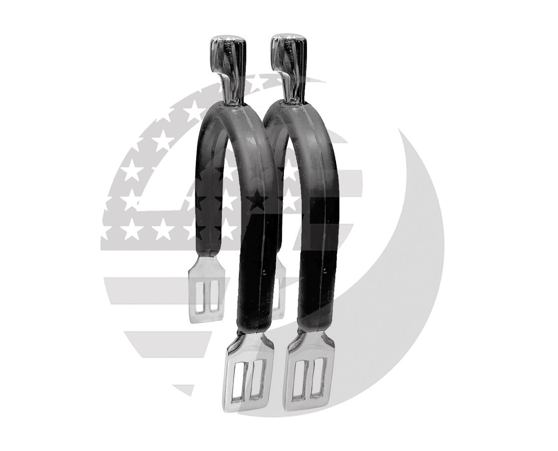 Horse Riding Spurs Horse Riding Rubber Coated Spurs Color Silver(Polish ...