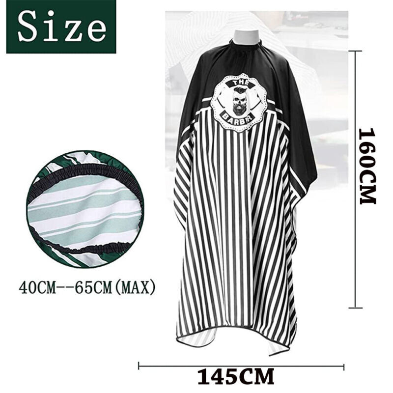 Hair Cutting Cape Large Salon Hairdressing Gown The Barber Cloth Black ...