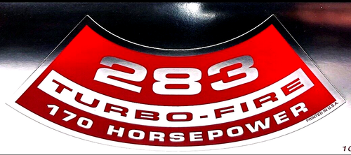 283 Turbo-Fire / 170 HorsePower Air Cleaner Decal For Chevrolet Engine ...