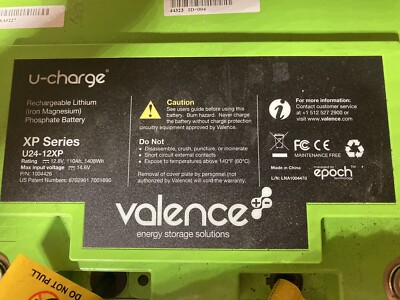 Valence Battery U24-12XP 12V 110Ah 1408Wh Li-Ion LiFePO4 Leisure/Off ...