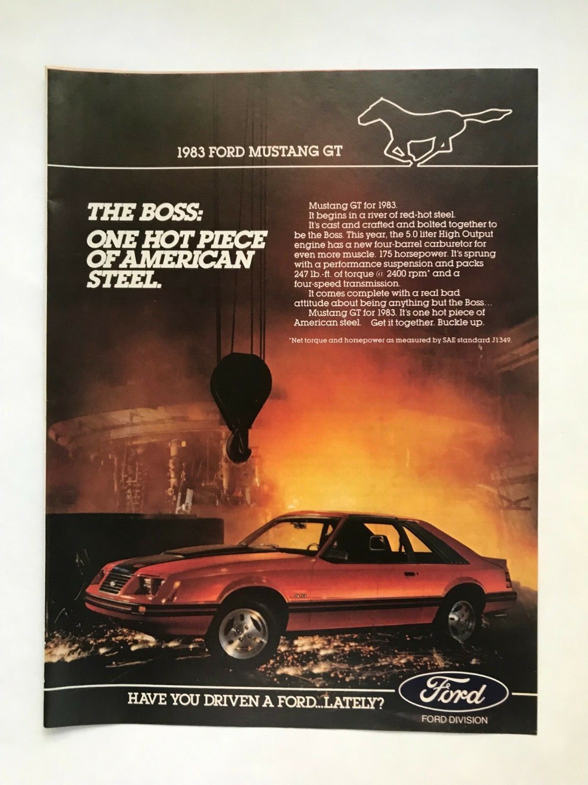 Ford Mustang GT Vintage 1982 Print Ad | eBay