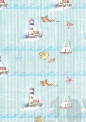 Blue Nautical Lighthouse Sailboat Vinyl Contact Paper Peel Stick Self ...