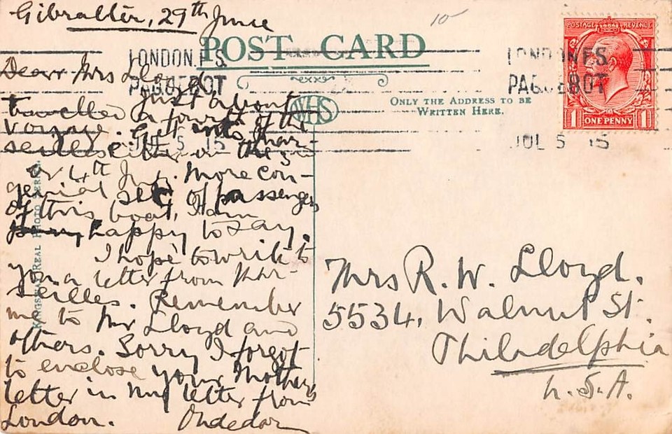 SS MOREA ~ P & O SHIP LINE, REAL PHOTO PC ~ used Paquebot Cancel 1915 ...