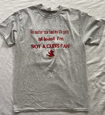 Vintage Embroidered T-shirt Cardinals Fan Anti-Cubs Fan Shirt Mens M ...