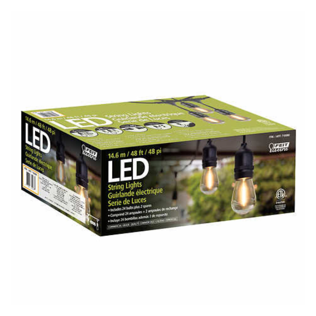 Feit Electric 710090 48ft LED String Light - Black for sale online | eBay