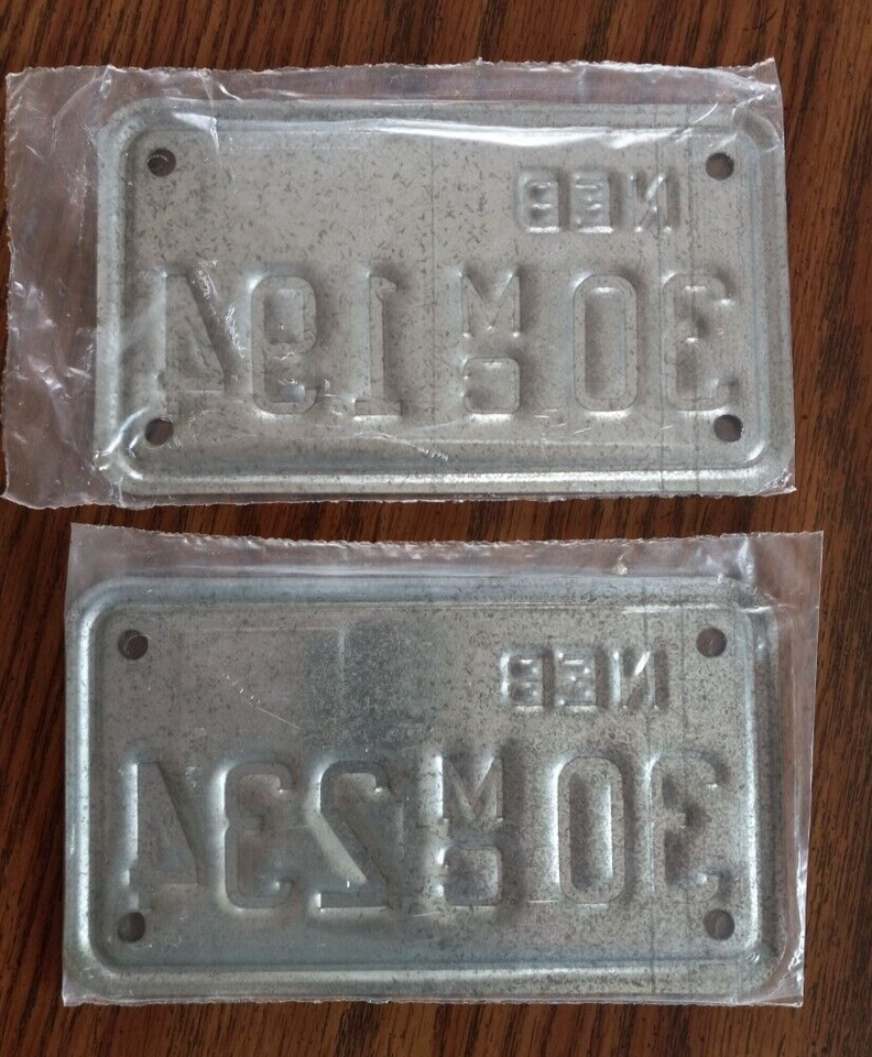 2 ~ Original Nebraska Clay County Motorcycle License Plates Unused | eBay