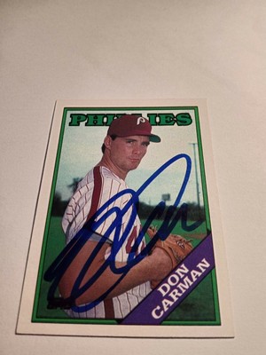DON CARMAN SIGNED 1988 TOPPS PHILADELPHIA PHILLIES card #415 ...