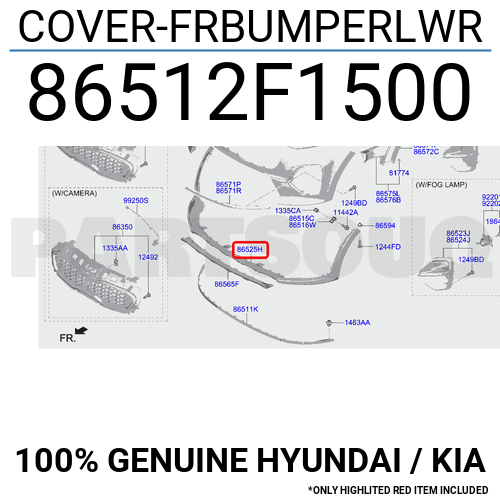 86512F1500 Genuine Hyundai / KIA COVER-FRBUMPERLWR | eBay