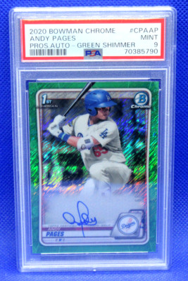 2020 Andy Pages Bowman 1st Chrome Green Shimmer Refractor Auto /99 ...