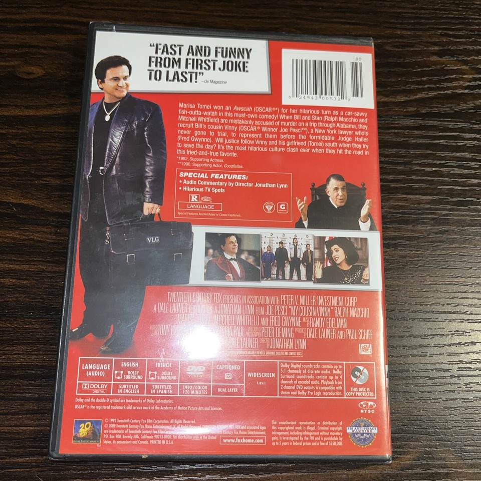 My Cousin Vinny (DVD, 1992) Joe Pesci, Marisa Tomei, Ralph Macchio ...