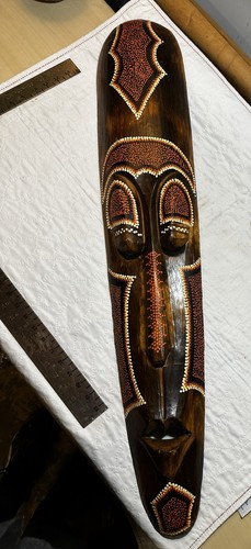 Large 40" African Hand-Carved Wooden Mask – Tribal Wall Art – Dot ...
