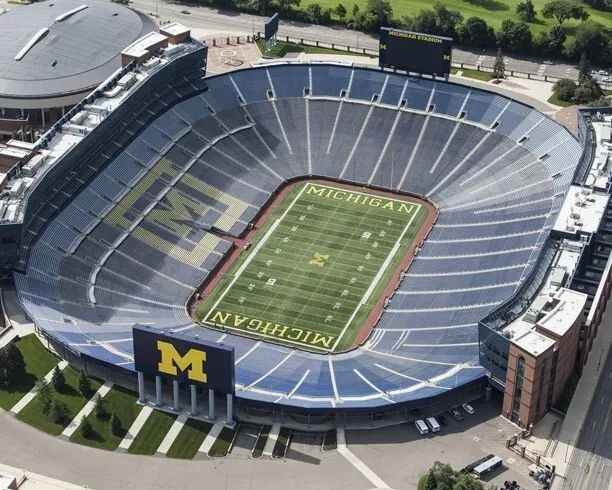 College Venue Michigan Stadium Glossy Photo Aerial Print The Big House ...