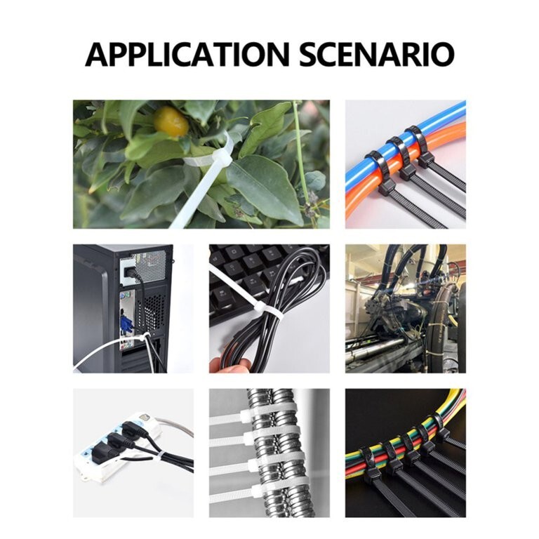 400 Black Cable Zip Ties Assorted Sizes 100 PACK of 4"-12" Camping ...