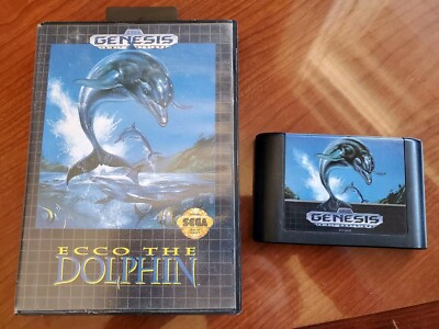 Ecco the Dolphin Sega Genesis, 1992 AUTHENTIC GAME AND CASE (No Manual ...