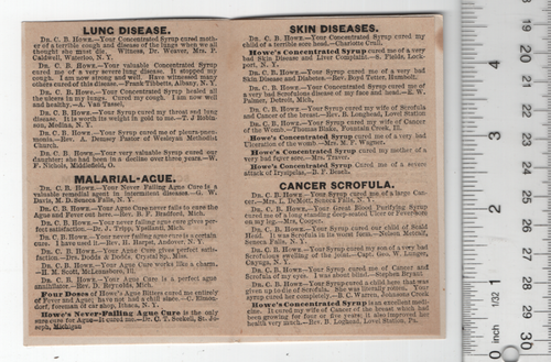 Howe's Concentrated Syrup Patent Med Victorian Trade Card 1800s 3"x5 ...