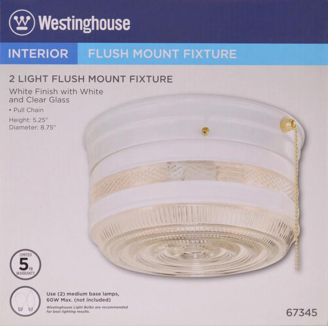 Westinghouse 2 Light Ceiling Fixture With Pull Chain | Shelly Lighting